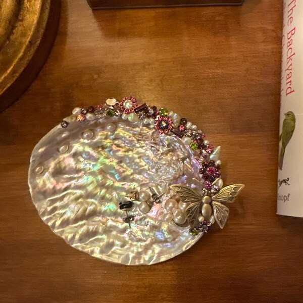 Decoupaged Shell Jewelry Dish, Mermaid Shell Dish, Jewelry Storage Ring ...
