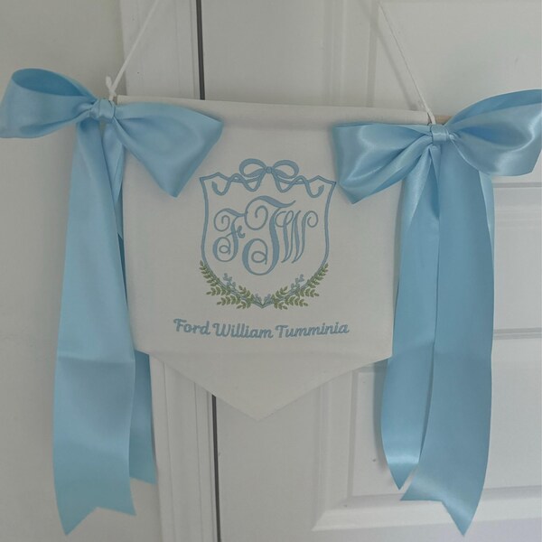 Custom Baby Banner for Hospital Door Sign & Nursery, Monogram Baby ...