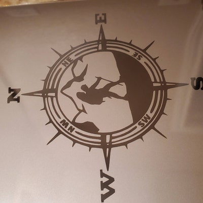 Hiking Compass Decal, Mountain Decal, Car Decal, Outdoor Decal, Pacific ...