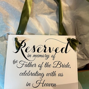 Father of the Bride Memorial Sign Reserved in Memory of Celebrating ...