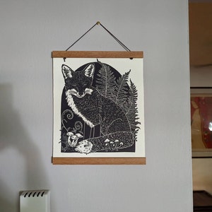 Lea Original Linocut Print Floral Wall Art Hand Printed in Dark Teal - Etsy