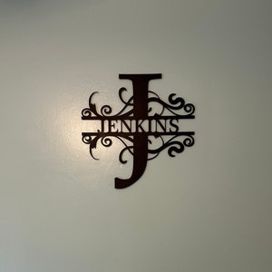 Custom Metal Signs Monogram Wall Decor Metal Wall Art Last Name Sign ...