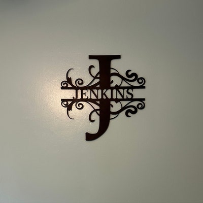 Custom Metal Signs Monogram Wall Decor Metal Wall Art Last Name Sign ...