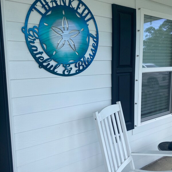 Personalized Metal Sand Dollar Sign - Customizable Weatherproof Door ...