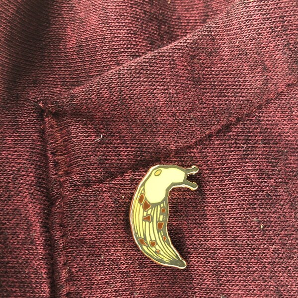 Banana Slug Pin, Hard Enamel Lapel Pin With Gold Metal Butterfly Clasp ...