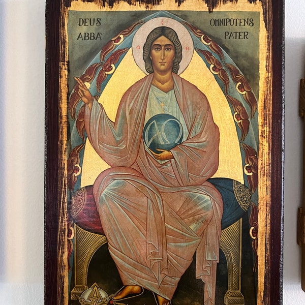 JESUS CHRIST BLESSING, Wood Carved Hagiography Icon, Handmade Icon ...