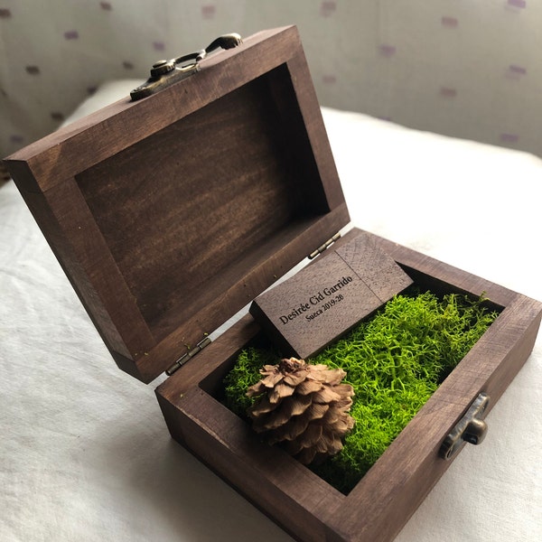 Wooden Usb Box for Wood USB Flash Drive, Wedding USB Box, Memory Box ...