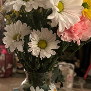 Hand Painted Daisy Vase, Painted Floral Vase, Birthday Gift for Mom ...