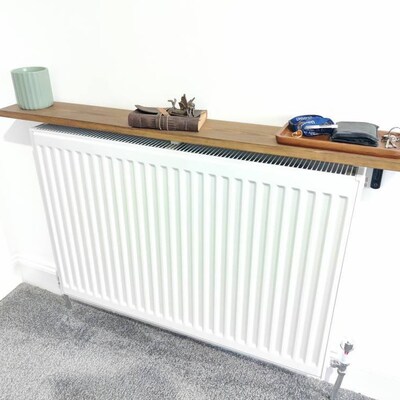 Rustic Solid Wood Radiator Shelf With Cast Iron Brackets - Etsy UK