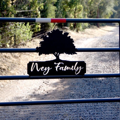 Oak Tree Metal Sign Personalized Tree Sign Family Tree Metal Art Oak ...