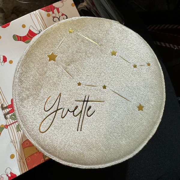 Constellation Custom Jewelry Box, Round Jewelry Case, Customizable ...