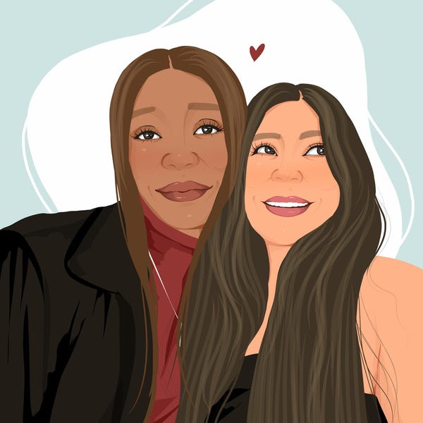Best Friend Cartoon Portrait, Birthday Gift for Her, Personalized Gift ...