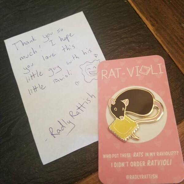 Ravioli Rat "ratvioli" Enamel Pin - Etsy