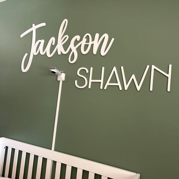 Custom Wood Baby Name Sign Letter Wall Art Kids Room Art Wall Art for ...