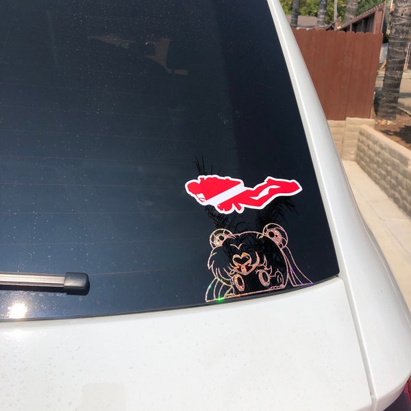 Scuba Diver Down Vinyl Sticker Decal With Dive Flag for Tank, Boat, Car ...