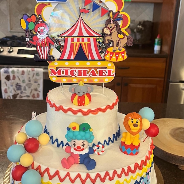 Whimsical Circus Tent Cake Topper for Birthday Parties, Carnivals, and ...