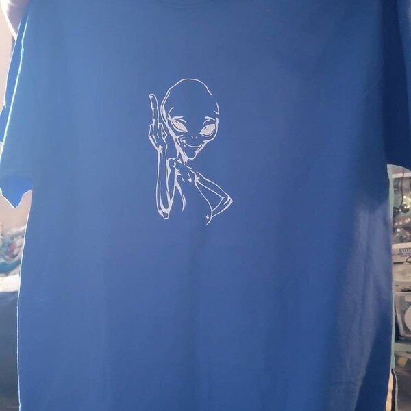 Middle Finger Alien - Svg Cutting Files + Eps Dxf Pdf Png + Silhouette ...