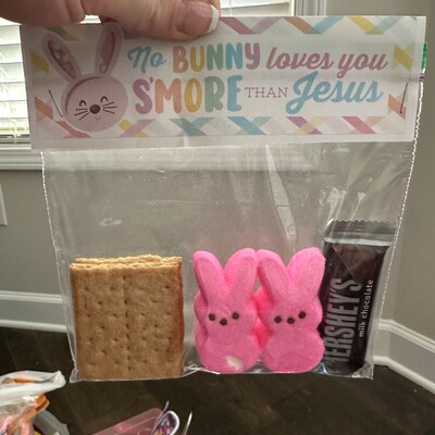 S'mores Peeps Printable Bag Toppers, Happy Easter Bunny Ziploc Label No ...