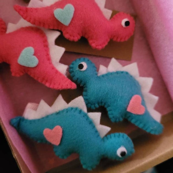 Pink Dinosaur Hair Clips, Dino First Birthday Hair Clip, Velociraptor ...