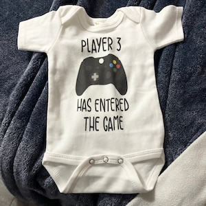 Player 3 Has Entered the Game Onesie® Funny Baby Clothes Baby Shower ...