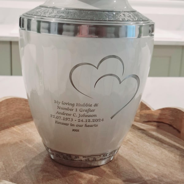 Plaque for Cremation Ashes Urn Name Label Necklace Medallion Urn Fully ...