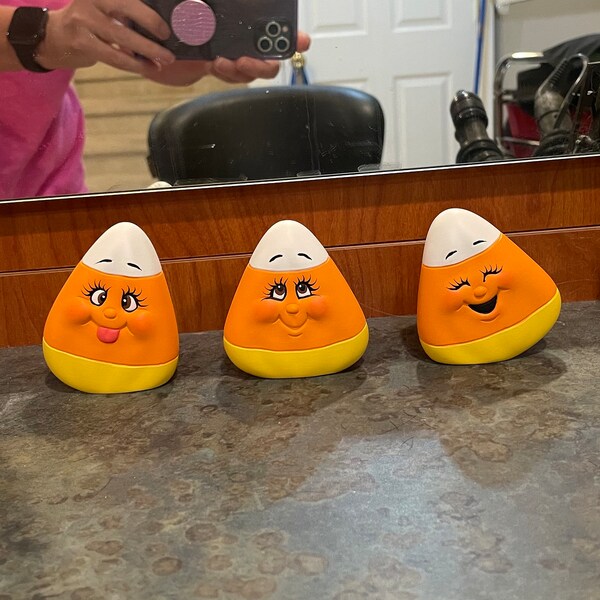 Candy Corn Cuties | Ceramic Fall Set | Halloween Decor - Etsy