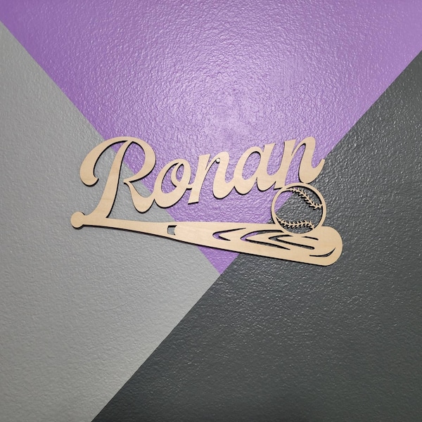Baseball Bat Name Sign, Nursery Decor, Personalized Wood Sign ...
