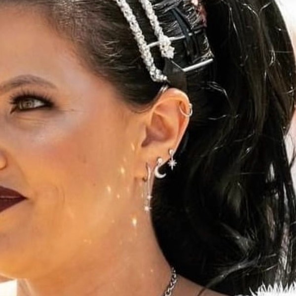 Star & Moon Earrings Set, Celestial Earring Stack for Multiple ...