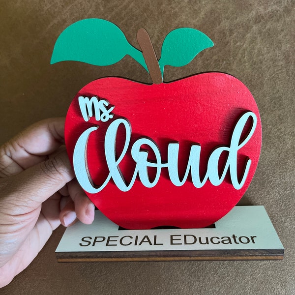 Personalized Apple Name Plate, Teacher Name Plate, Back to School ...