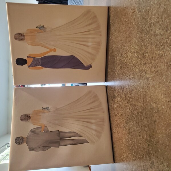 Personalized Bride and Dad Portrait Art PRINT | Father of the Bride ...