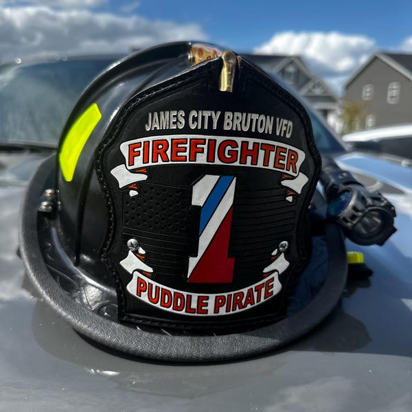 Firefighter Helmet Shield/leather Helmet Shield/personalized ...