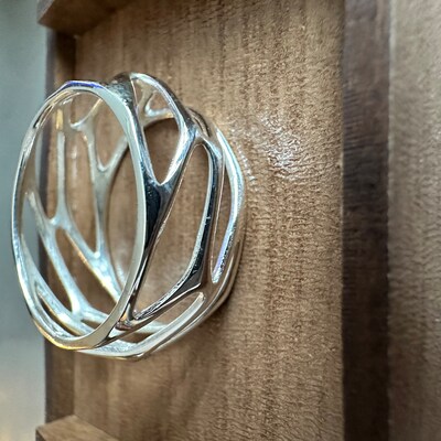 Parametric Design Handmade Sterling Silver Men Brutal Ring, Silver Men ...