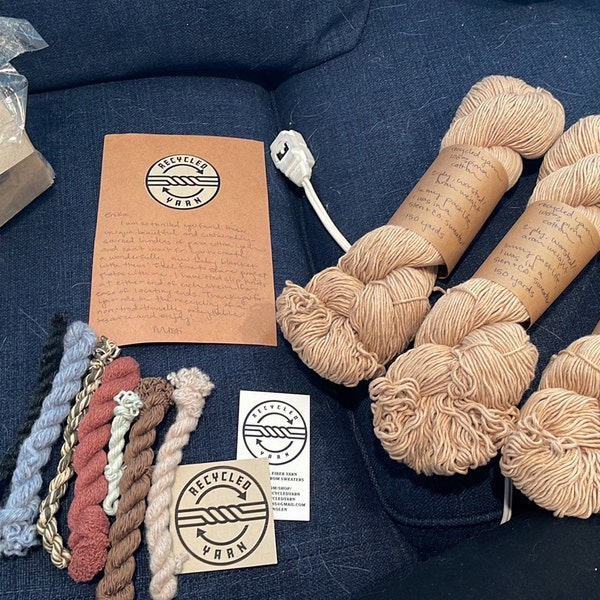 Fuchsia Pink Linen / Cotton Recycled Yarn - 1,766 Yards (chainette ...