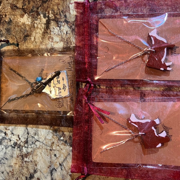 1 1/4 Tall Rosette Ribbon Show Steer Necklace, Stock Show Jewelry, 4-H ...
