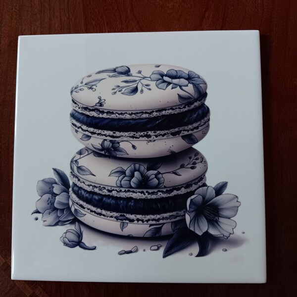 Delft Blue Macaron, Delft Blue Tile, Tile, Delft Blue Tiles, Delft Blue ...