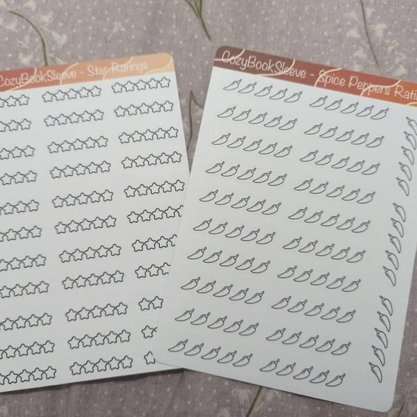 Bookish Journal Star and Spice Ratings - Big Stars and Little Stars ...