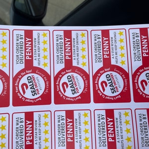 Personalized Doordash Themed Delivery 4x2 Sealed for Delivery Delivery ...