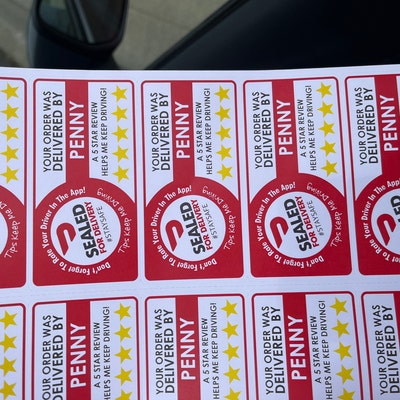 Personalized Doordash Themed Delivery 4x2 Sealed for Delivery Delivery ...