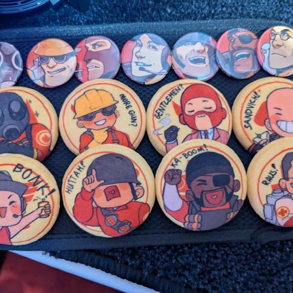 Big Squishy Fabric TF2 Buttons (2.5") - Etsy