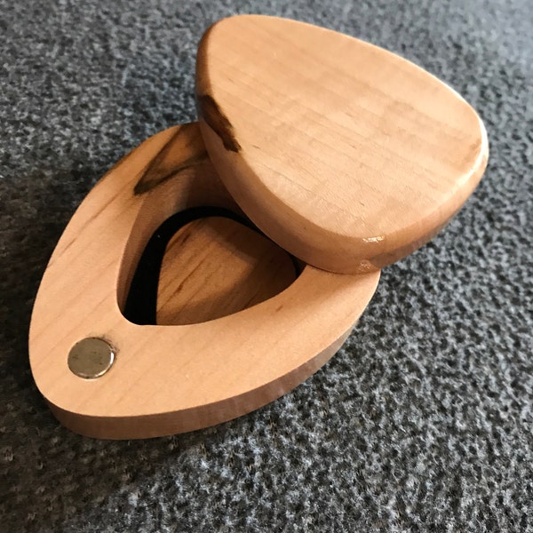 Handmade Wood Guitar Pick Box and Pick, Hand Made Custom Wood Guitar ...
