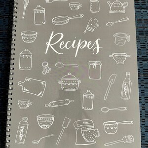 Blank Recipe Notebook Large Recipe Book Kitchen Utensils Recipe Journal ...