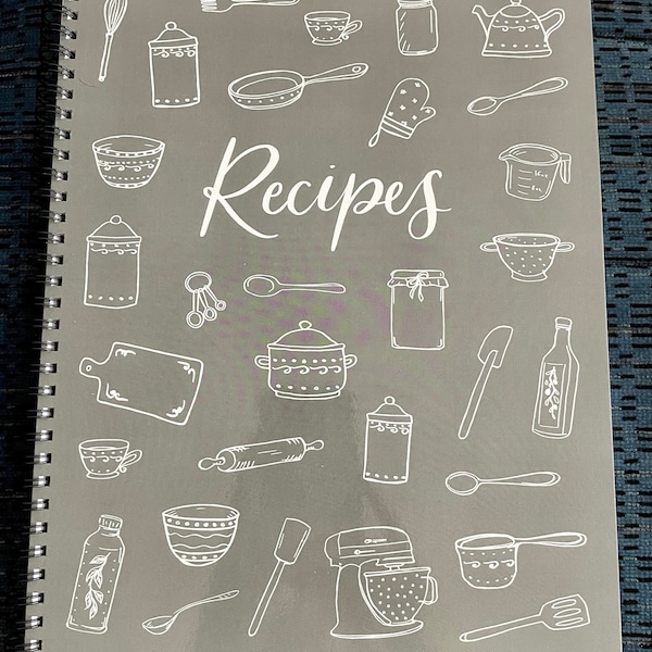 Blank Recipe Notebook Large Recipe Book Kitchen Utensils Recipe Journal ...