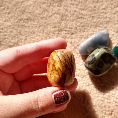 Large Tumbled Picture Jasper, Grounding & Protection, Pocket Crystal ...