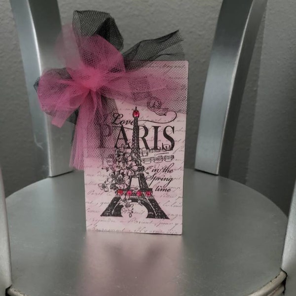 Small Pink and Black Paris Letter Blocks Crown,paris Decor,paris ...