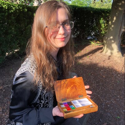 Handmade Wooden Pocket Gouache Paint Box - Etsy