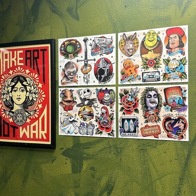 Horror Tattoo Flash Art Print - Etsy