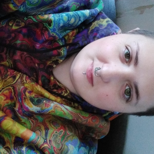 Psychedelic Hooded Poncho, Abstract, Hippie, Psy-trance, Festival ...