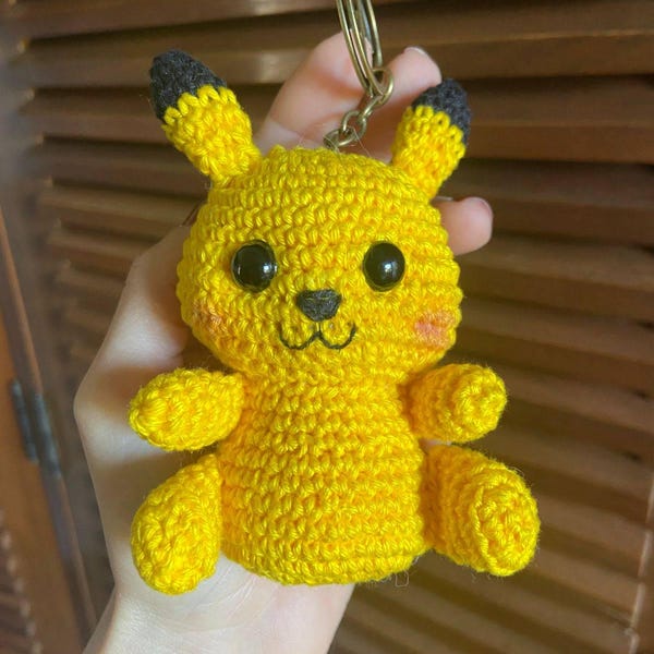 Pika Crochet PDF Pattern, Mini Pika Keychain Amigurumi Tutorial, Crochet Cute Animal, Cute ...