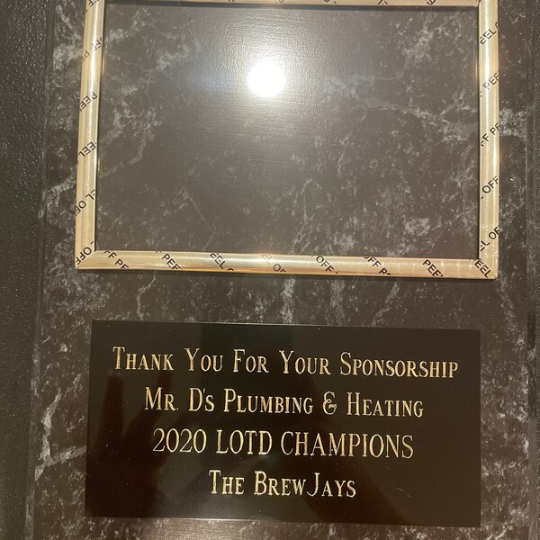 Team/sponsor Photo Award Plaque 8x10 Board With 4x6 Picture Frame FREE ...