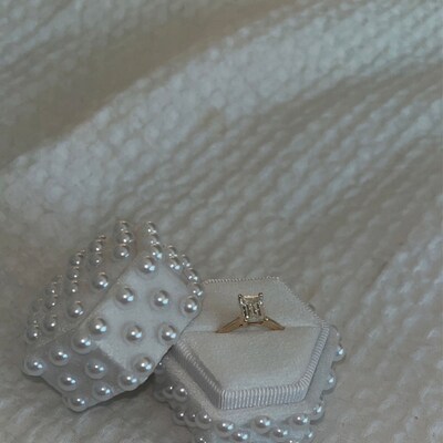 White Wedding Ring Box, Proposal Velvet Ring Box, Personalized Ring Box ...